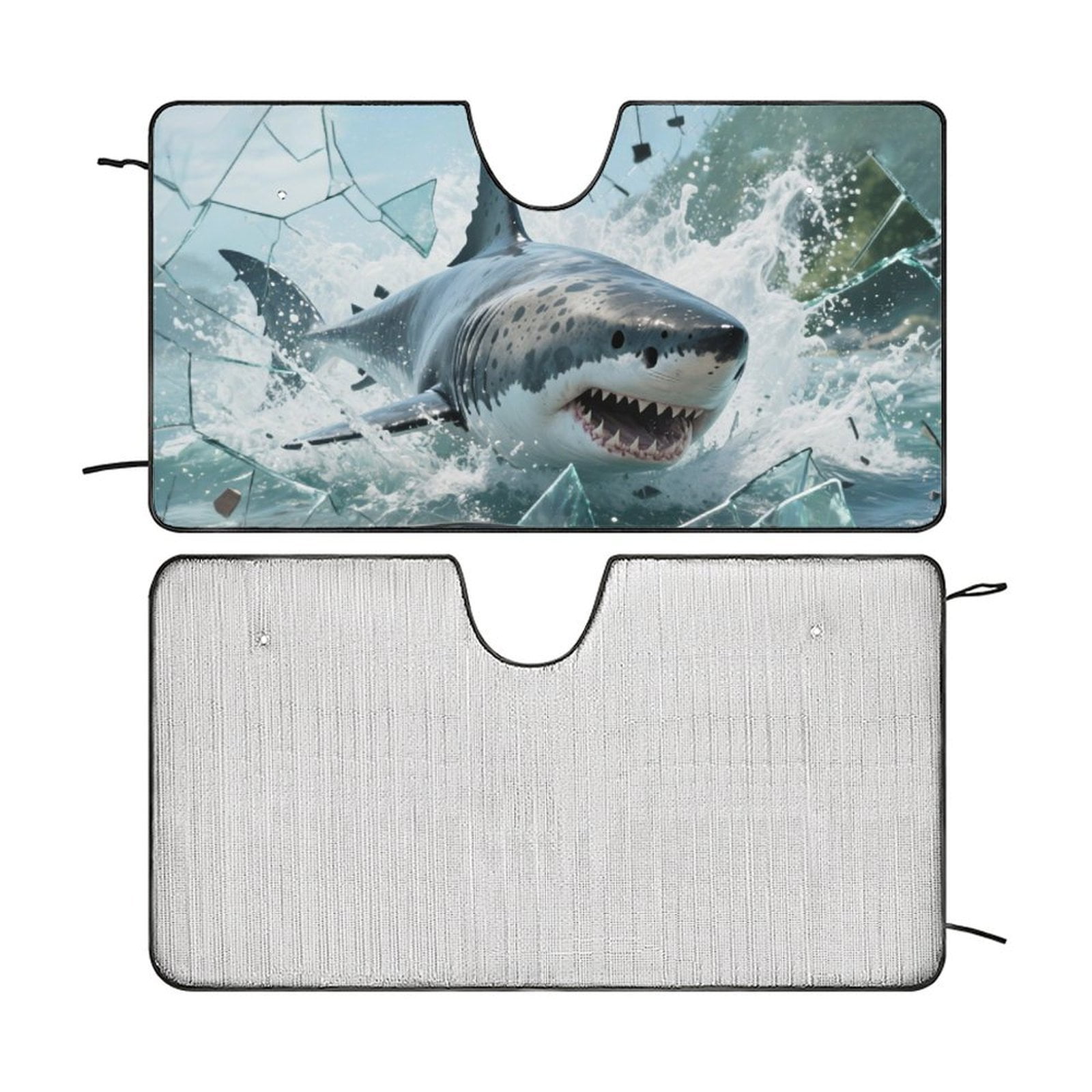 Shark Car Windshield Sun Shade for Front Window, Sun Protector for UV ...