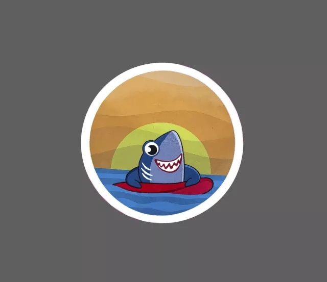 Shark Cartoon Sticker Ocean Waterproof Sticker Phone Decal Water Bottle ...