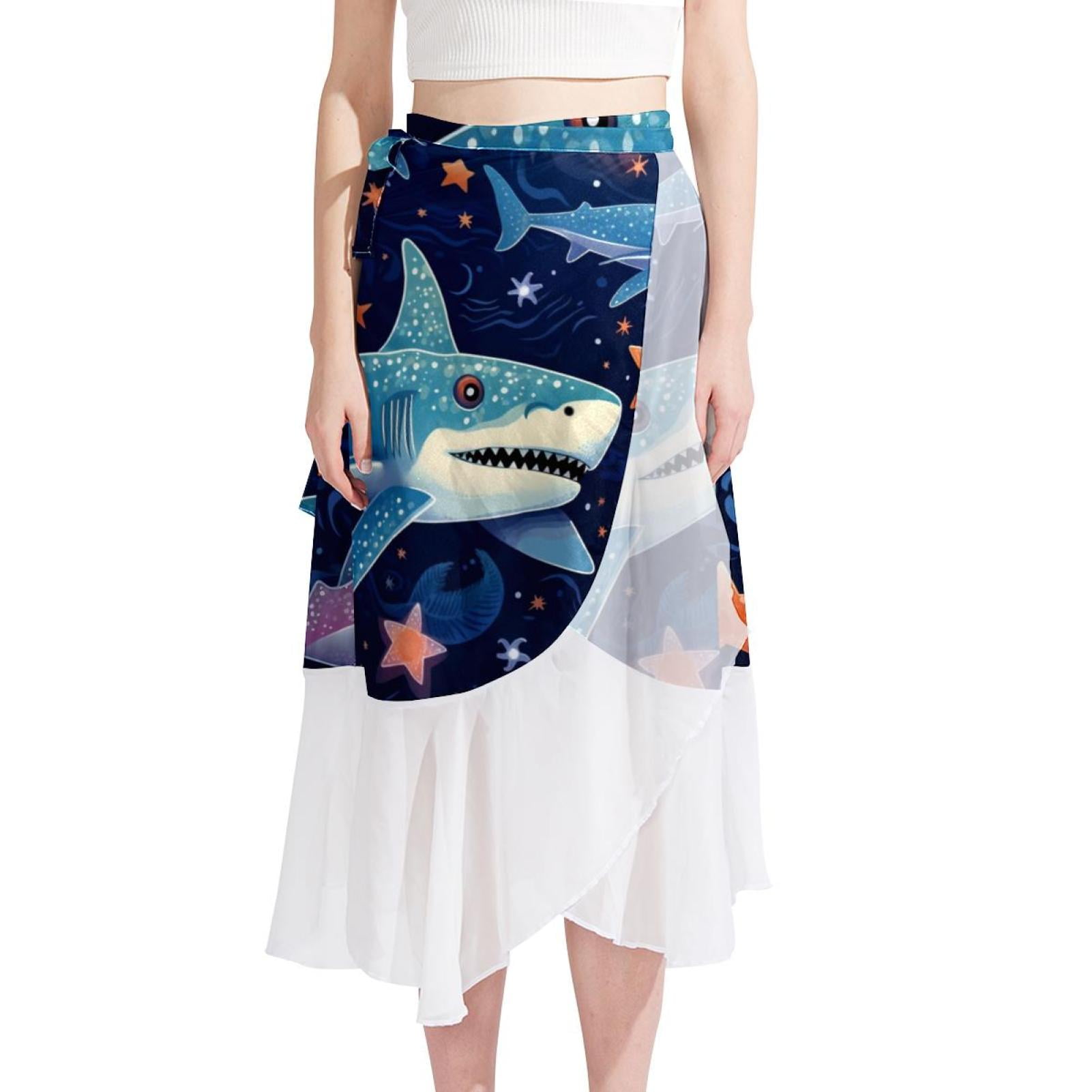 Shark Chic Chiffon Beach Skirt with Polyester Straps - for the Beach ...