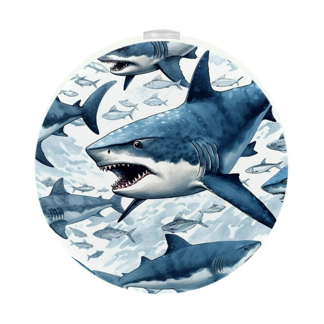 Shark Circular Night Light - 2 Pack LED Infrared Sensor Night Lights ...