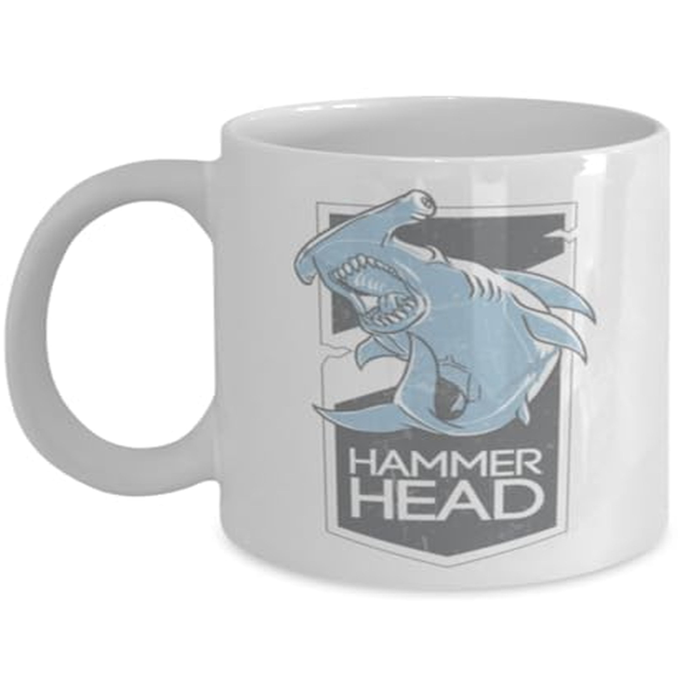 Shark 11 oz Coffee Mug - Hammerhead Wildlife Design White Ceramic Gift ...