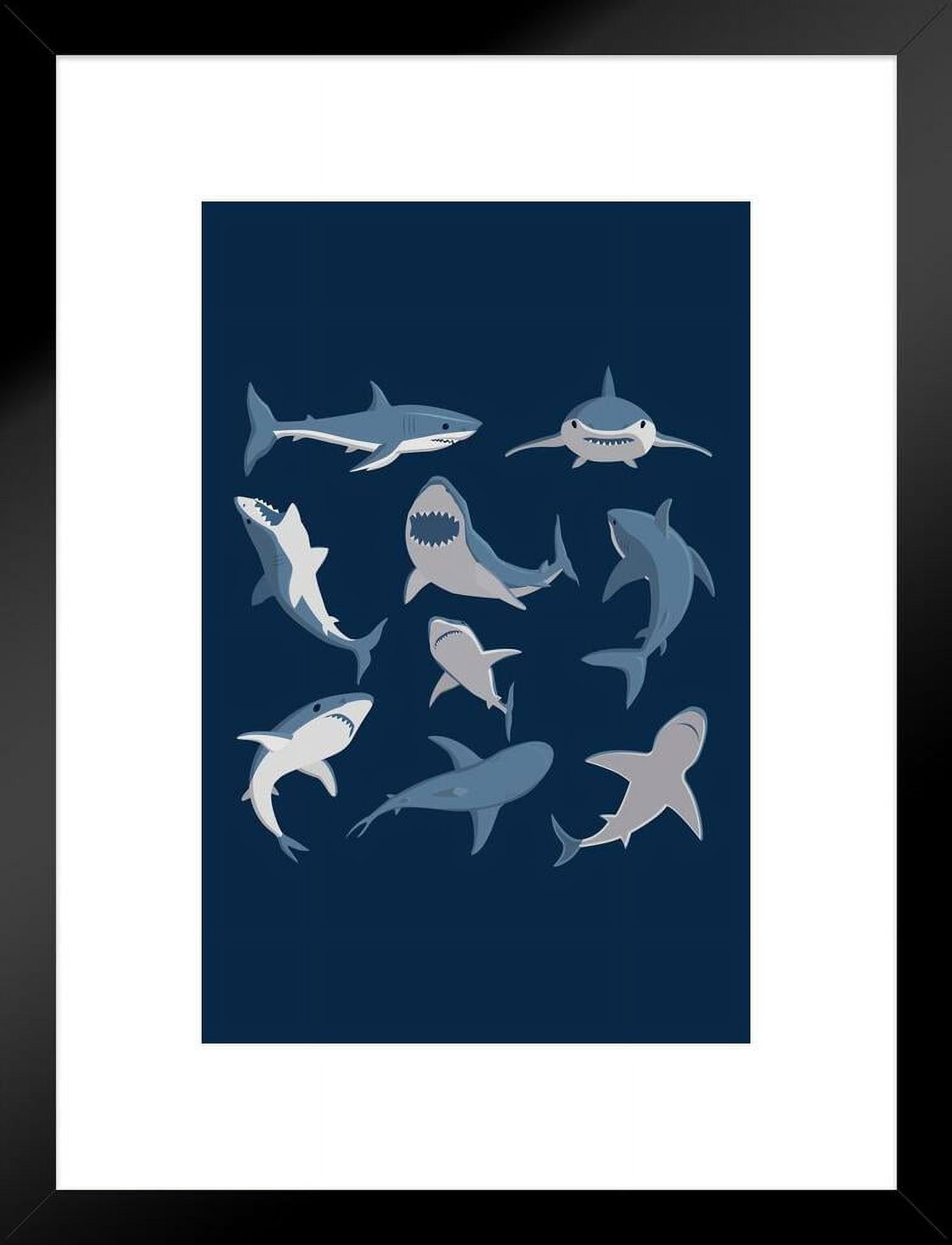 Shark Collage Dark Art Illustration Shark Posters For Walls Shark ...