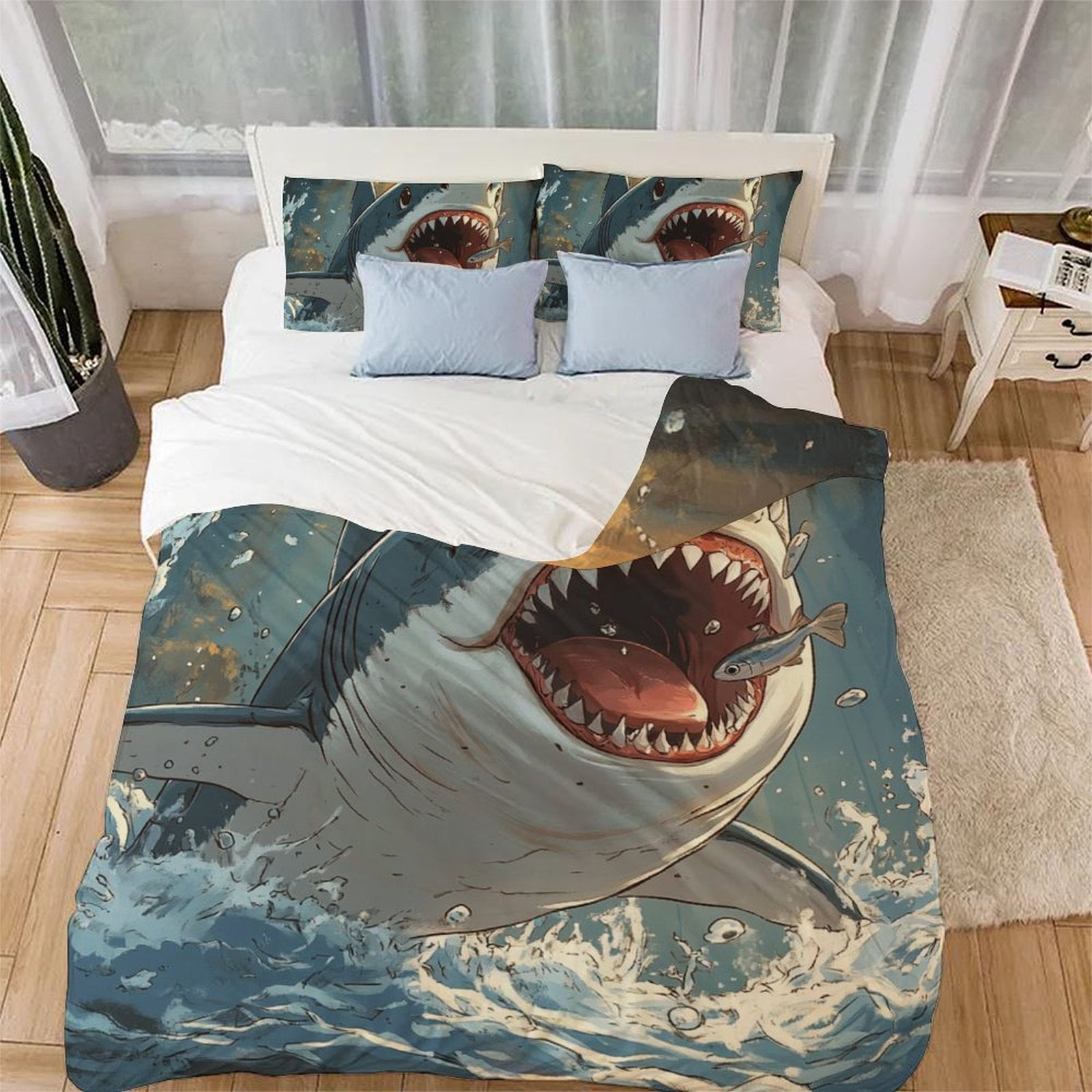 Shark Comforter Covers 3D Printed Duvet Cover Quilt Cover Bedding Set ...