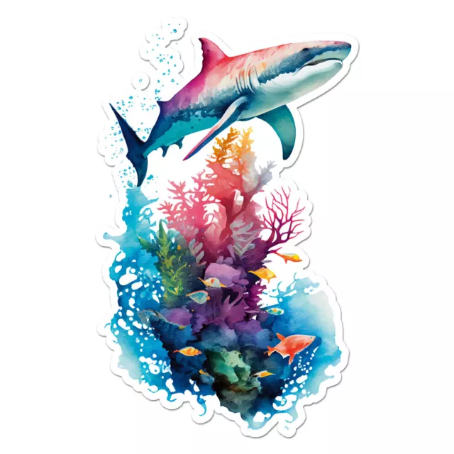 Shark Coral Reef Sticker Phone Decal Water Bottle Stickers Car Decals ...