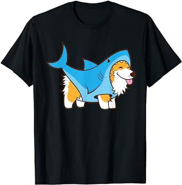 Shark Corgi Funny Dog In Shark Suit Puppy Great White Shark T-Shirt ...