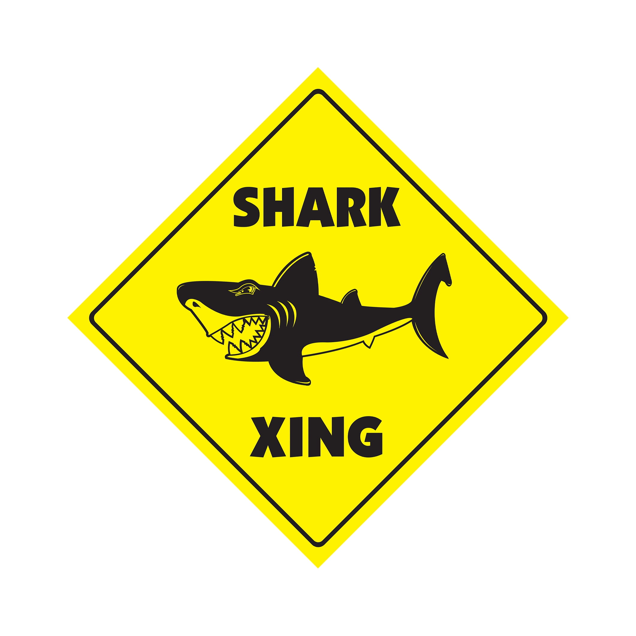 Shark Crossing Decal Zone Xing | Indoor/Outdoor | 4" Tall hunter ...