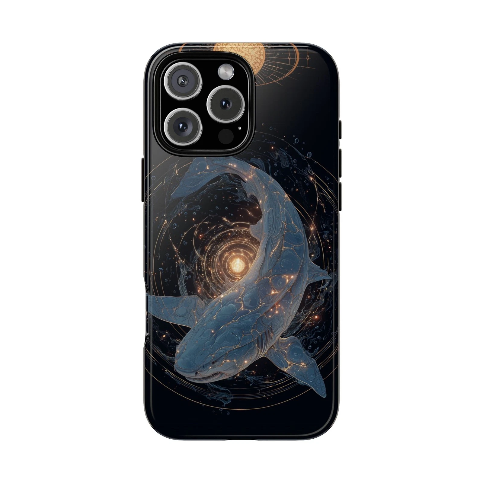 Shark Dark Glowing Orb Art Phone Case for iPhone Case 17 through 11 Pro ...