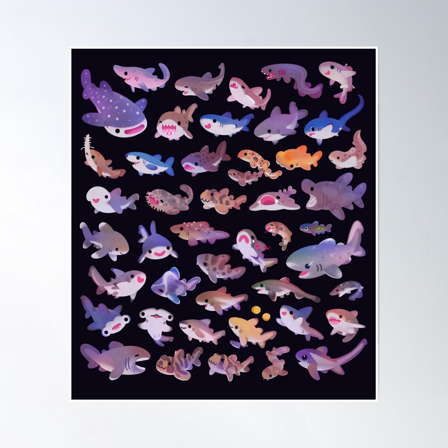 Shark Day - Combine Poster Wall Art, Modern Wall Decor, 16x24 UNFRAMED ...
