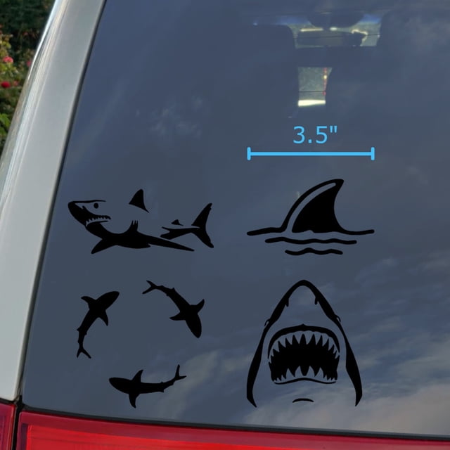 Shark Decals 4 Pack: Detailed Shark, Sharks Circling, Shark Fin, Shark ...