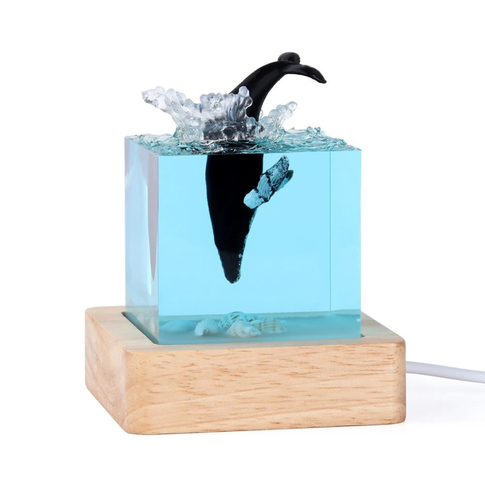 Shark Diver Night Lamp,Ocean Resin Night Light,Handmade Resin Shark ...