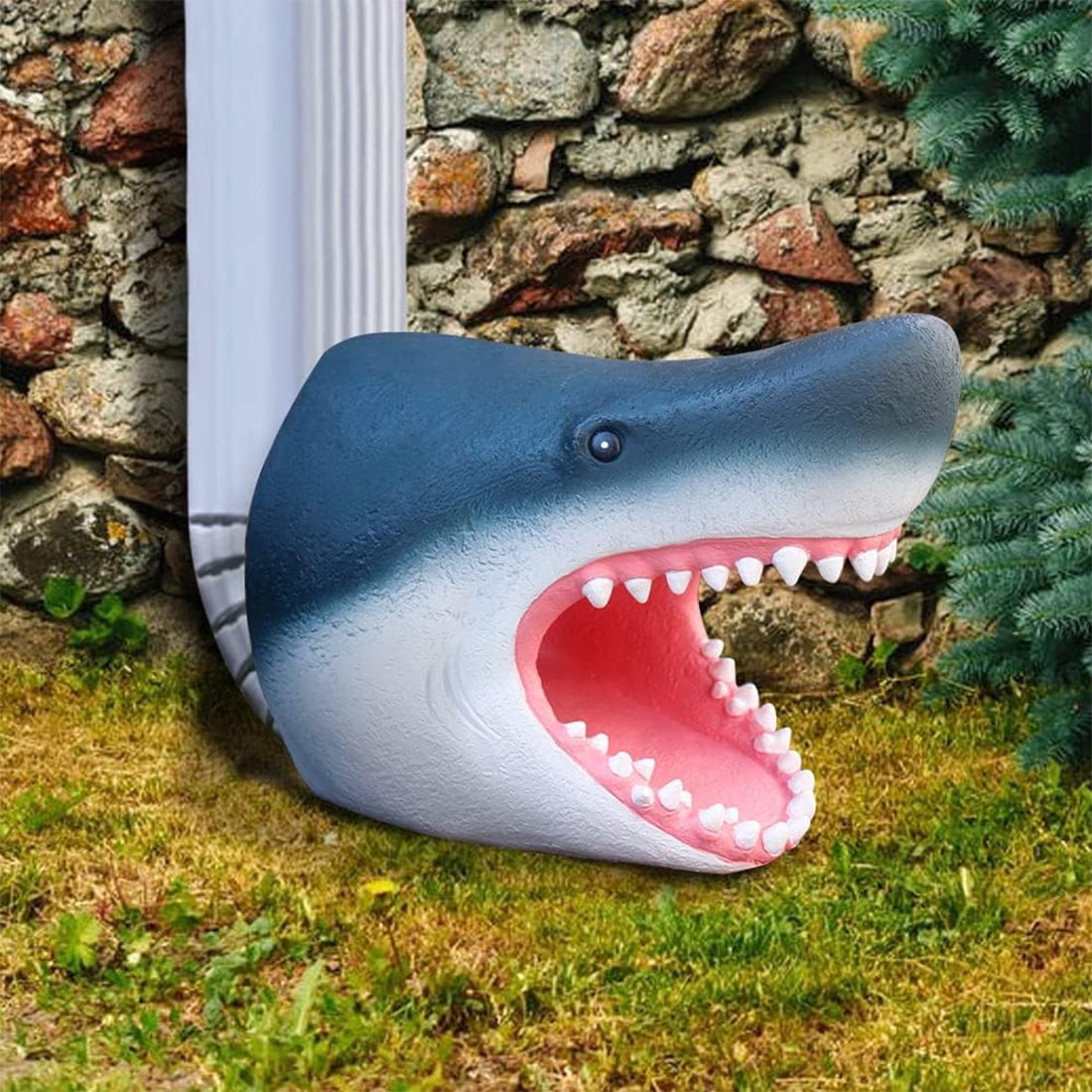 Shark Downspout Garden Statues Gutter Guardian Rain Downspout Extension ...