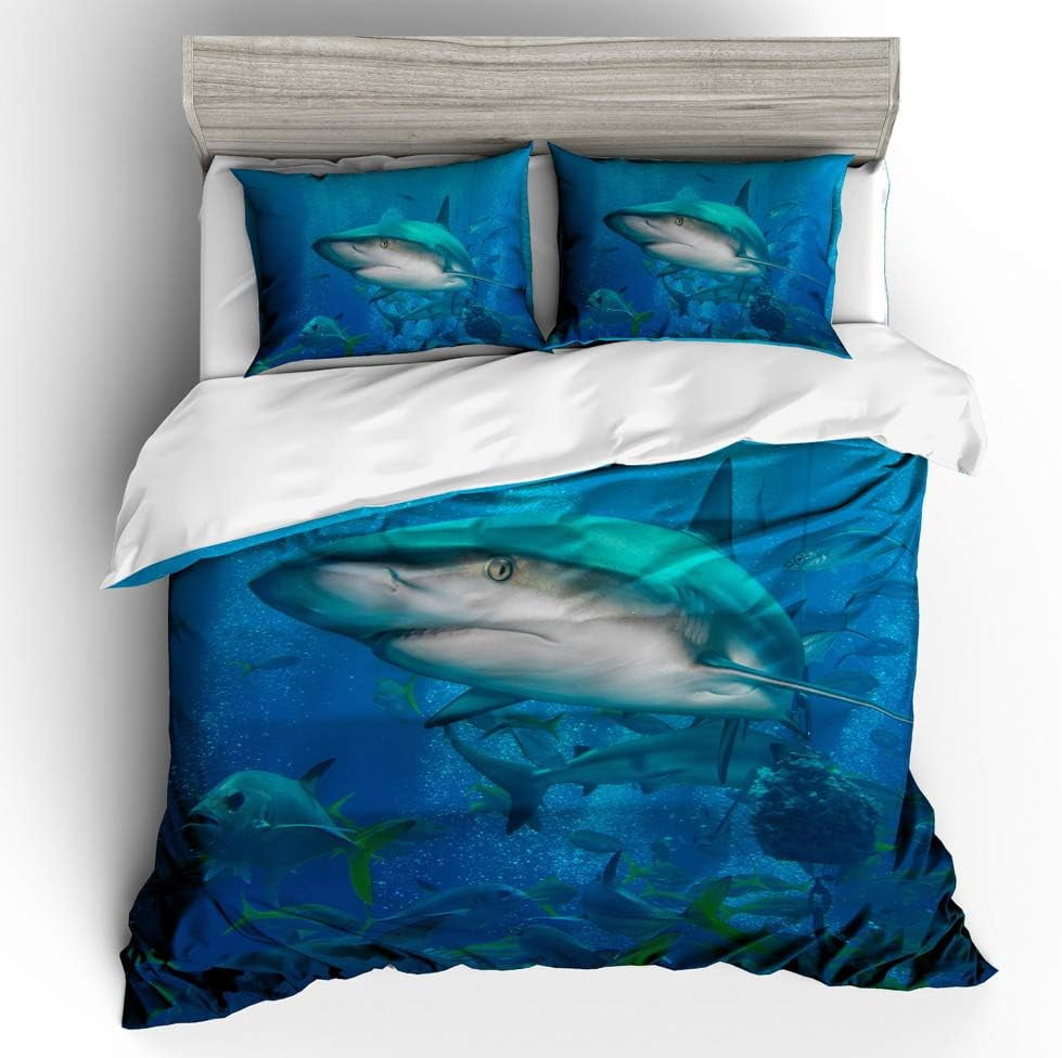 Shark Duvet Cover Set,Bedding Set for Kids and Adult, Home Decor, King ...