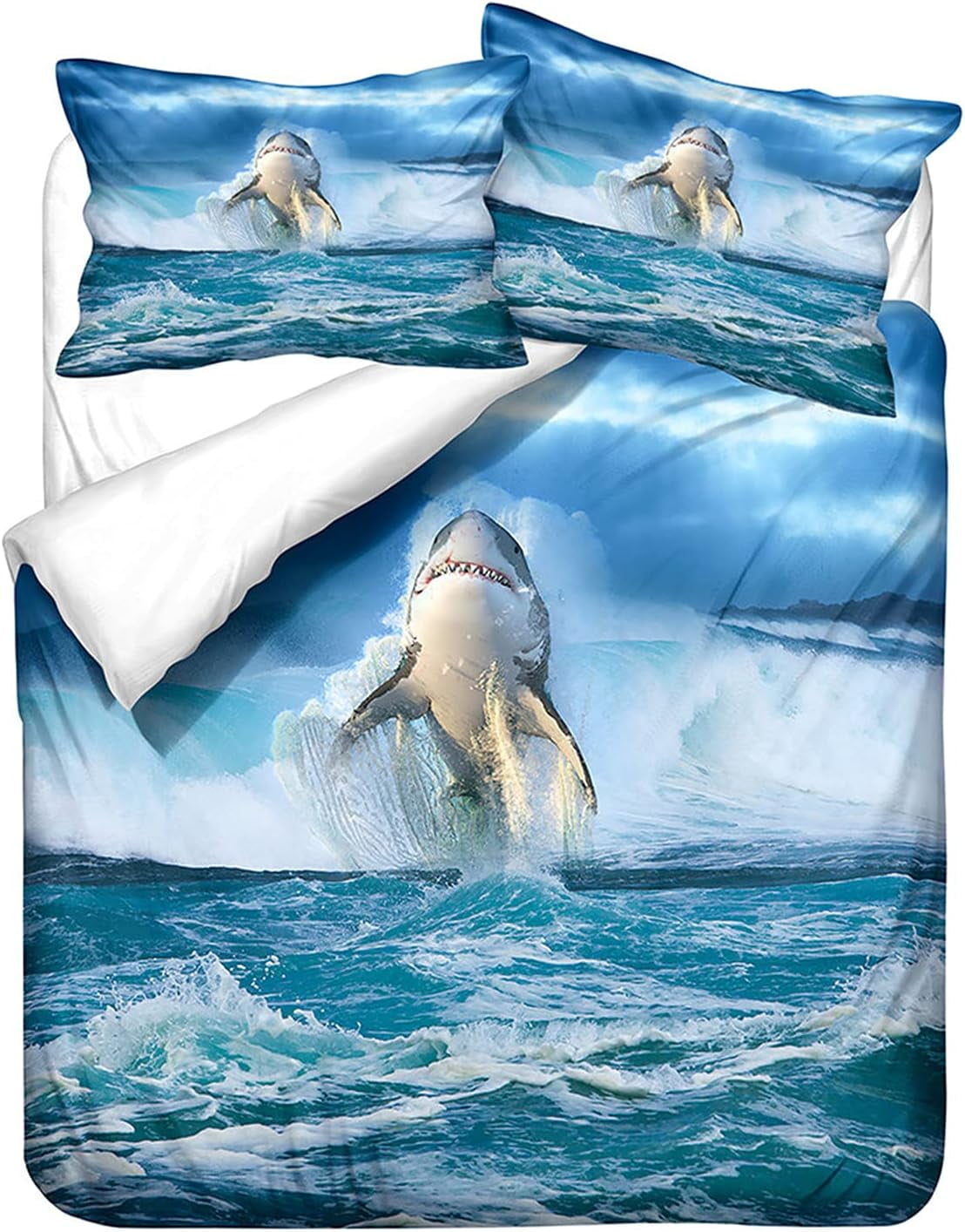 Shark Duvet Cover Set,Bedding Set for Kids and Adult, Home Decor, Queen ...