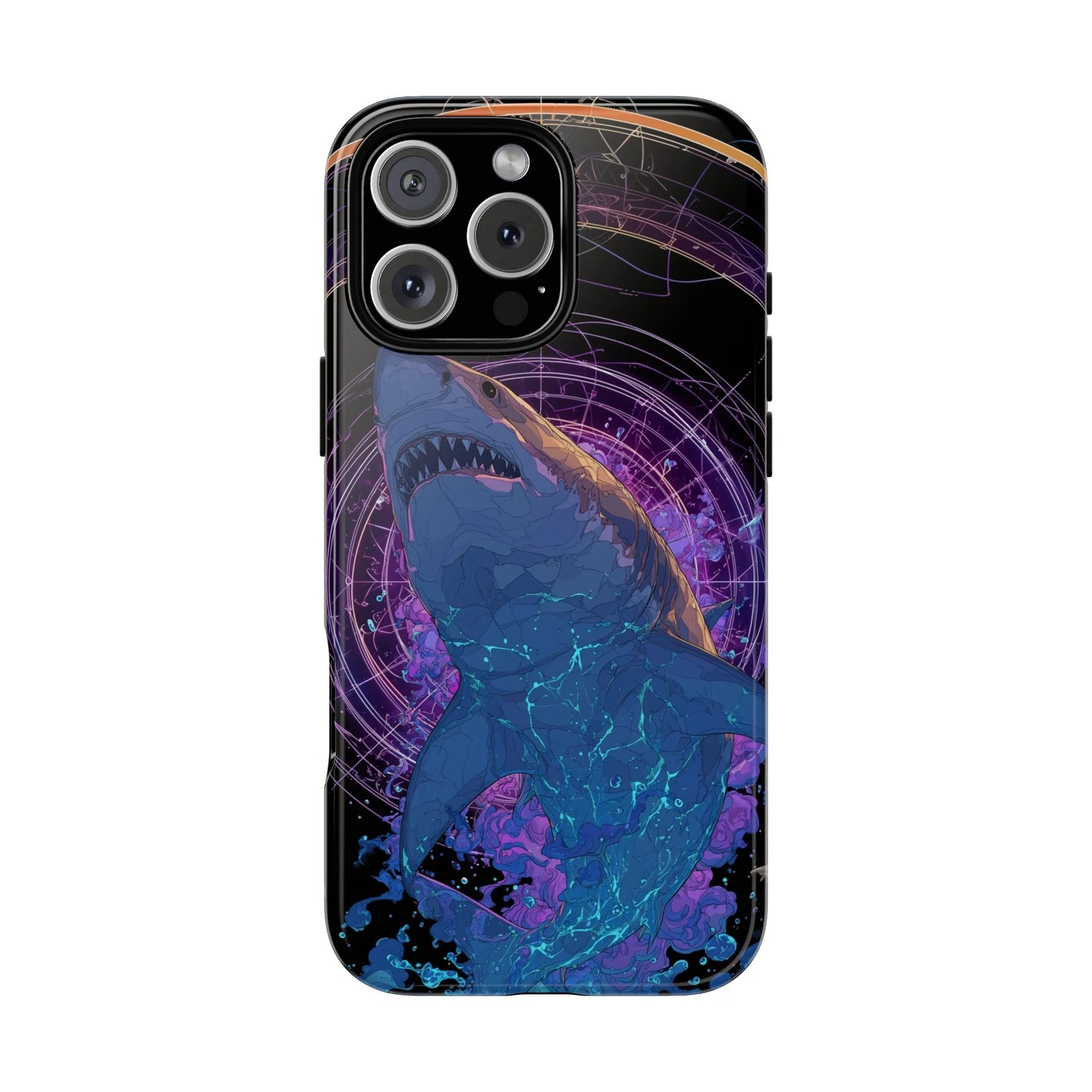Shark Electric Ocean Wave Scene Case for iPhone 17 to 11 Pro Max ...