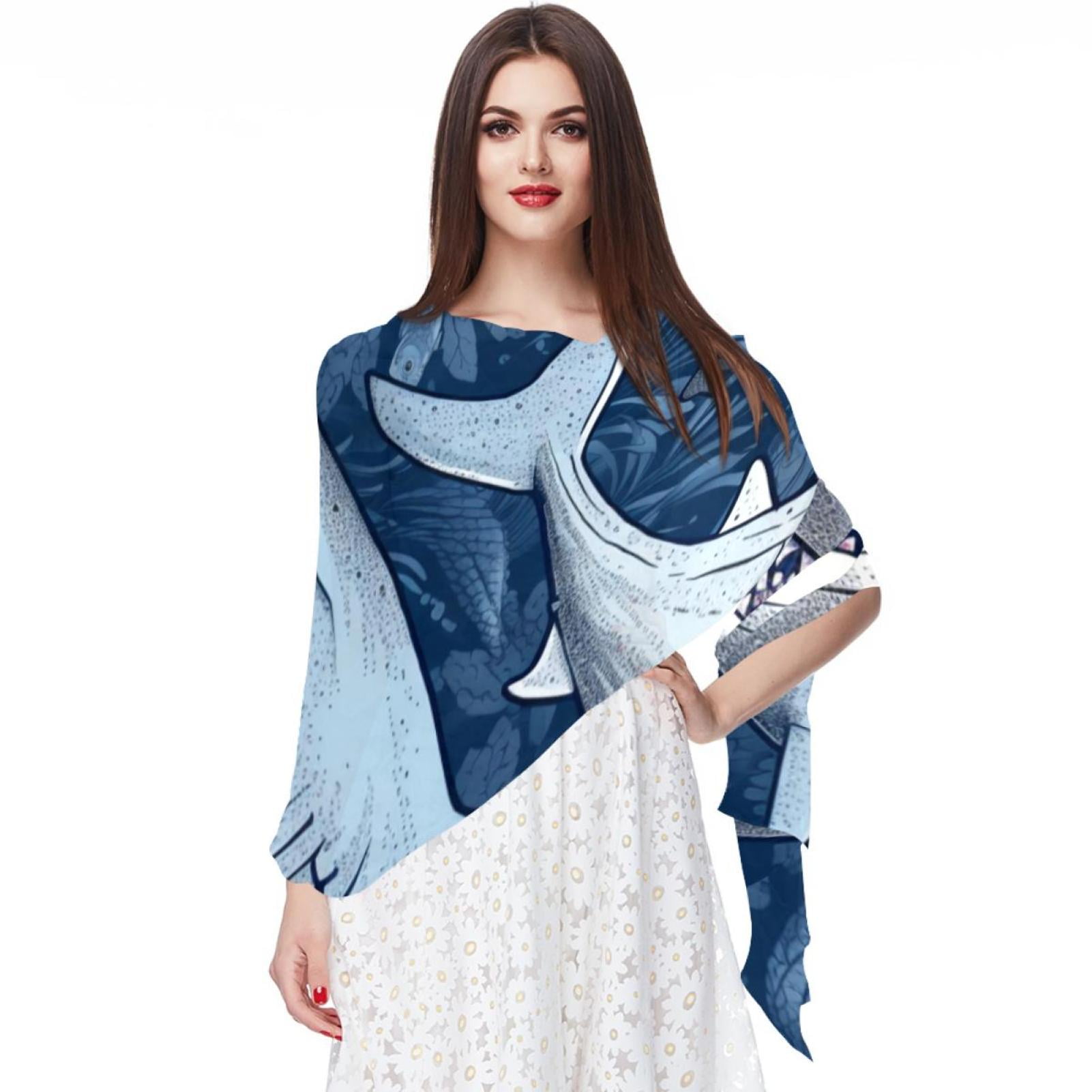 Shark Elegant Chiffon Yarn Silk Scarf for Women - Translucent and ...