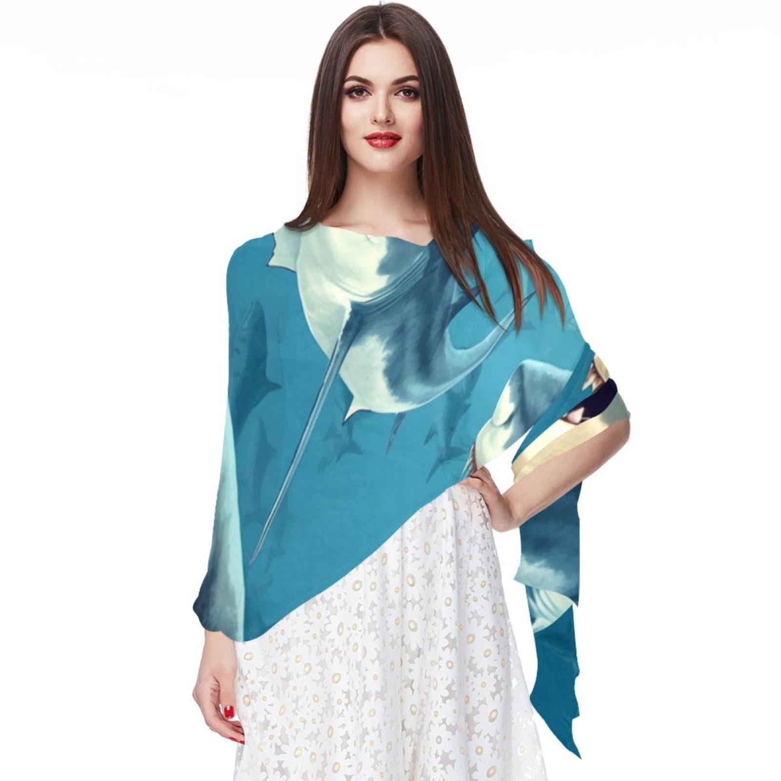 Shark Elegant Chiffon Yarn Silk Scarf for Women - Translucent and ...