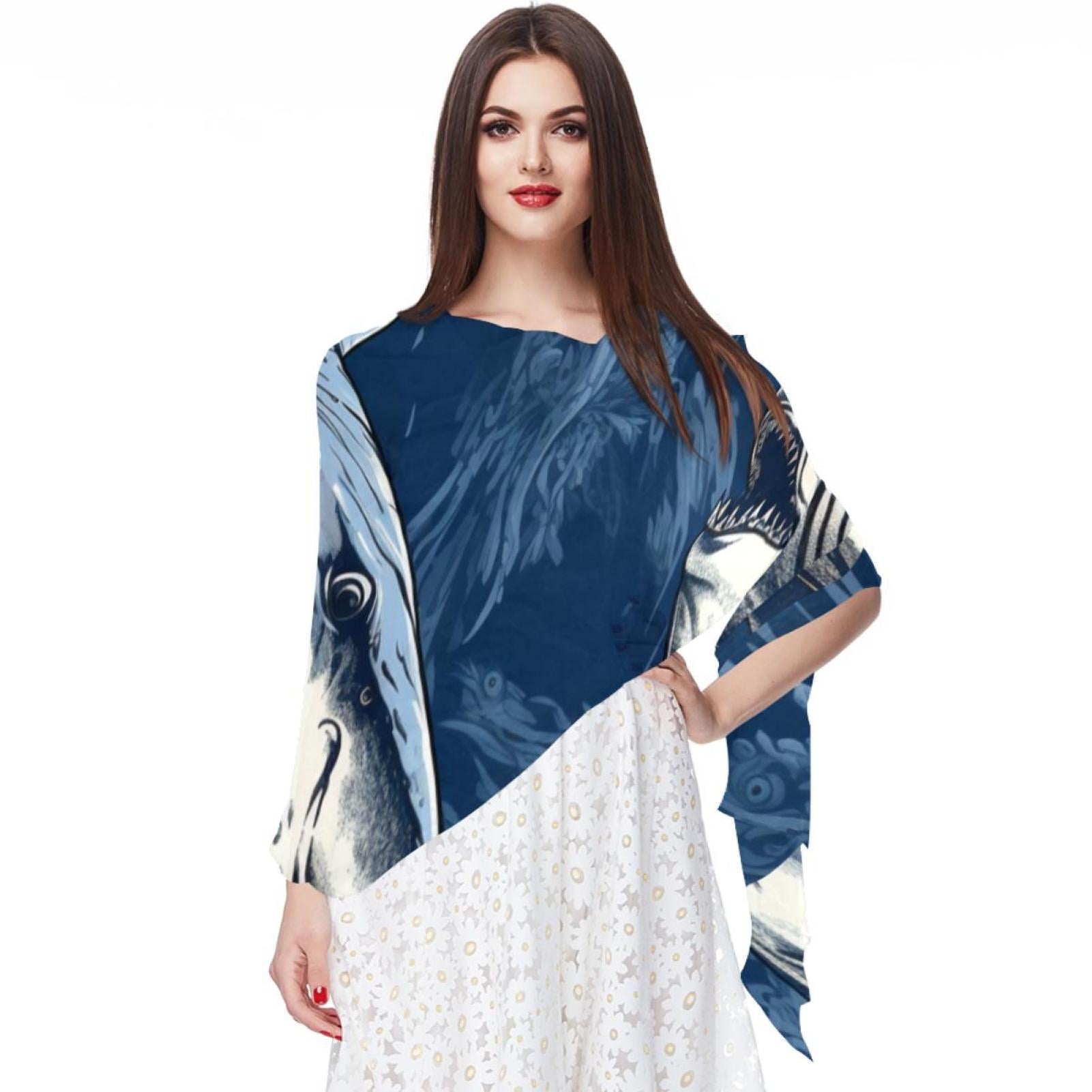 Shark Elegant Chiffon Yarn Silk Scarf for Women - Translucent and ...