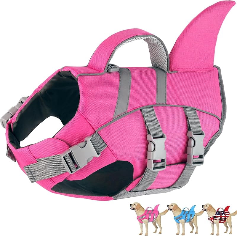 Shark Fin Dog Life Jacket, Adjustable Dog Harness Life Vest for ...