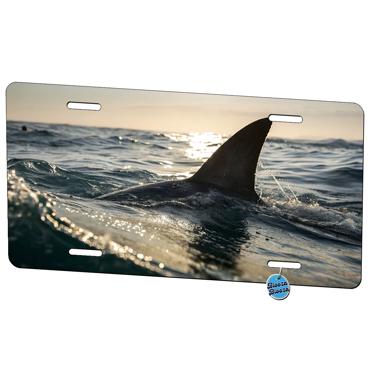 Shark Fin In Ocean Closeup Metal Novelty License Plate - Walmart.com