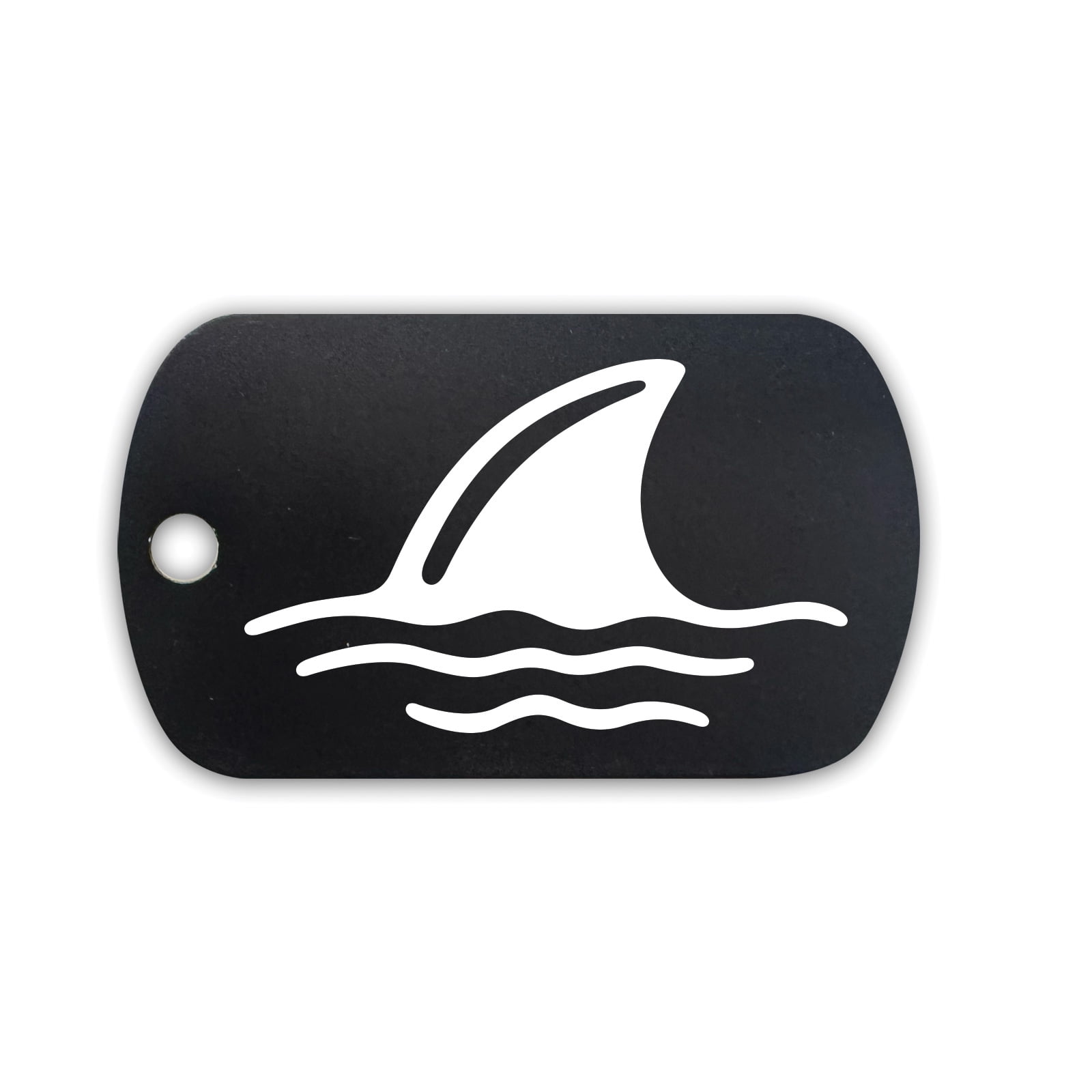 Shark Fin In Water GI Dog Tag Aluminum Keychain dive scuba snorkel sea ...