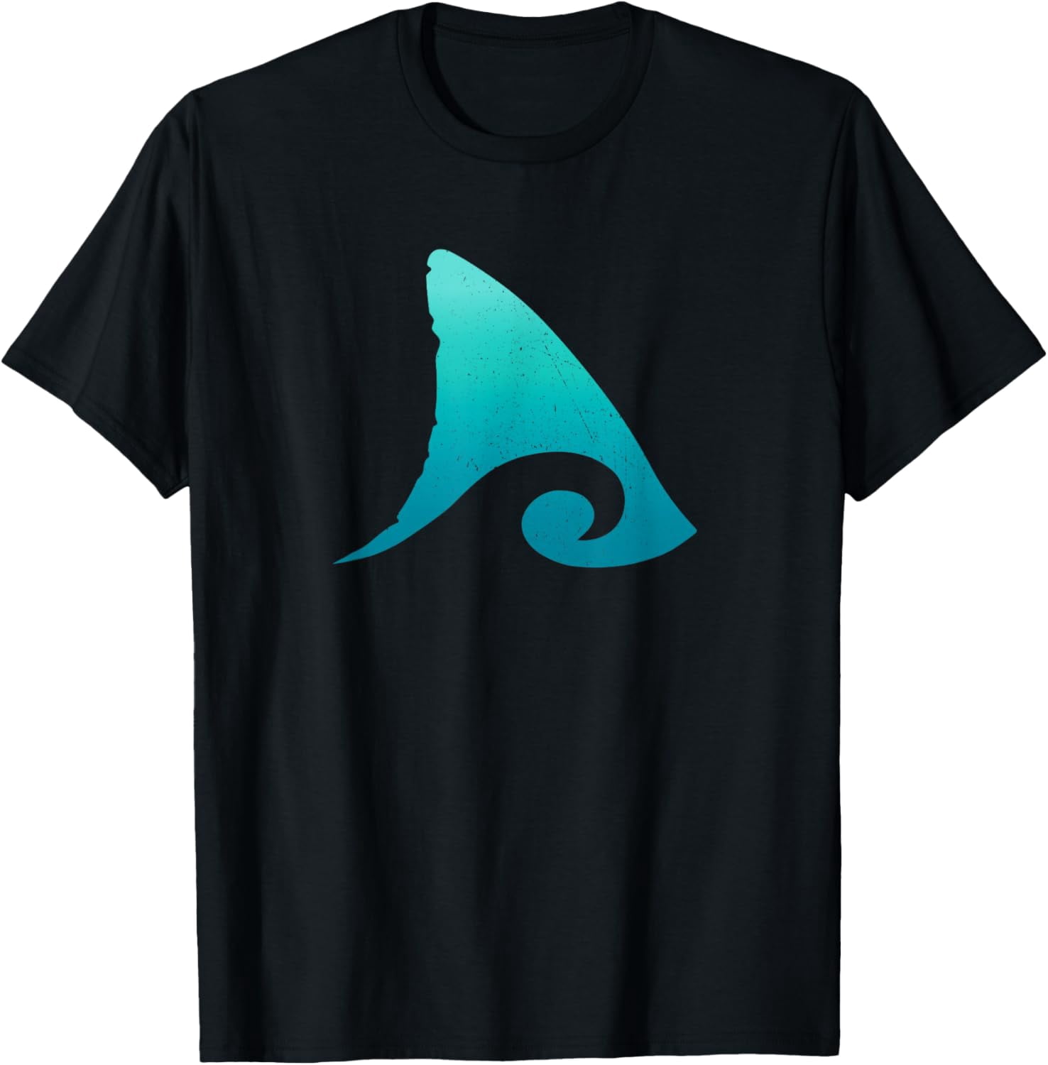 Shark Fin Ocean Wave T-Shirt men and women can wear, black, white ...