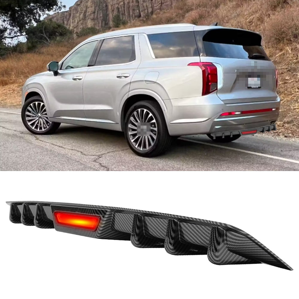 Shark Fins Rear Diffuser Bumper Spoiler Lip LED Lights For Hyundai ...