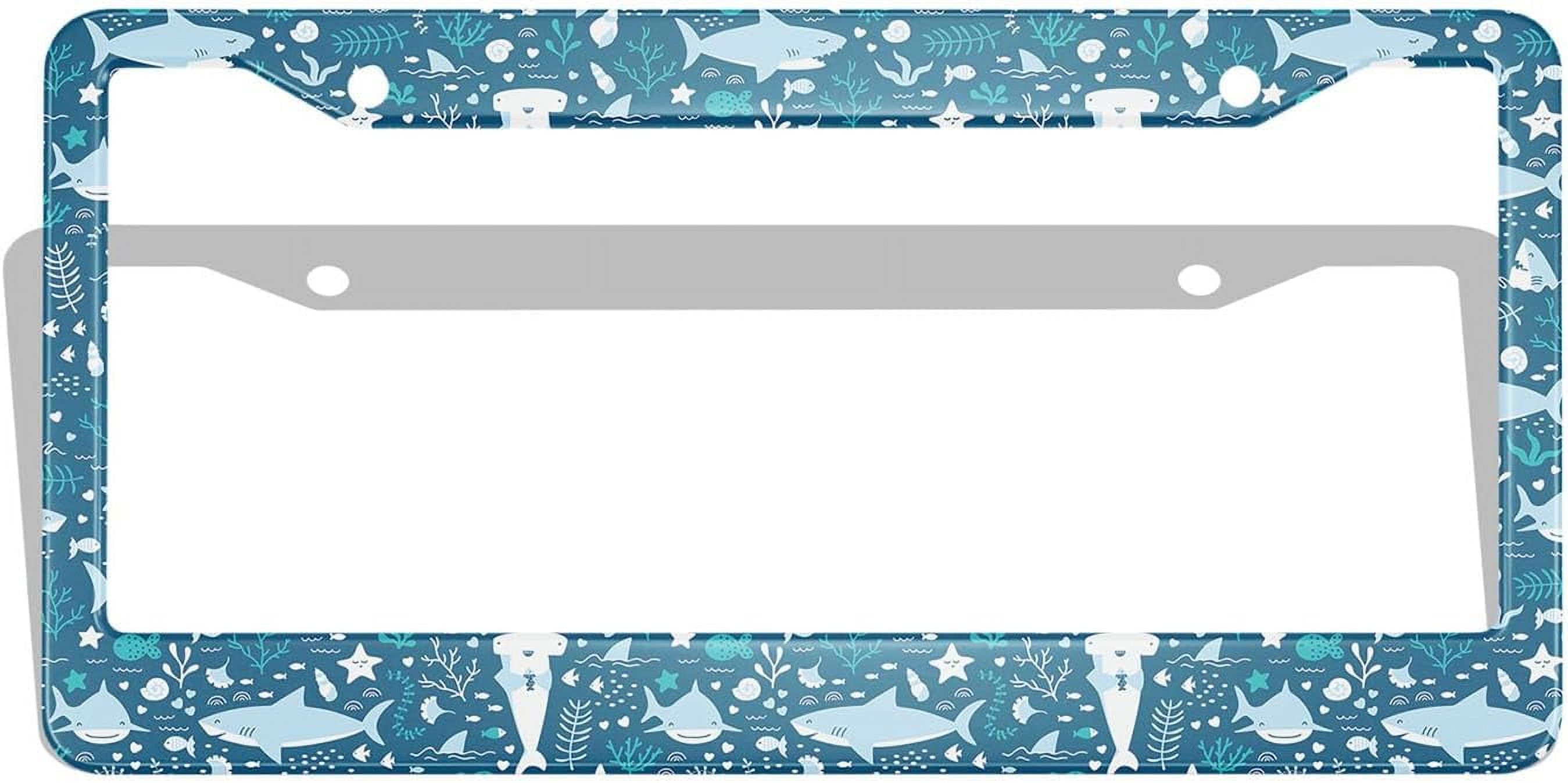Shark Fish License Plate Frame Ocean Sea Whale Starfish Fish Coral ...