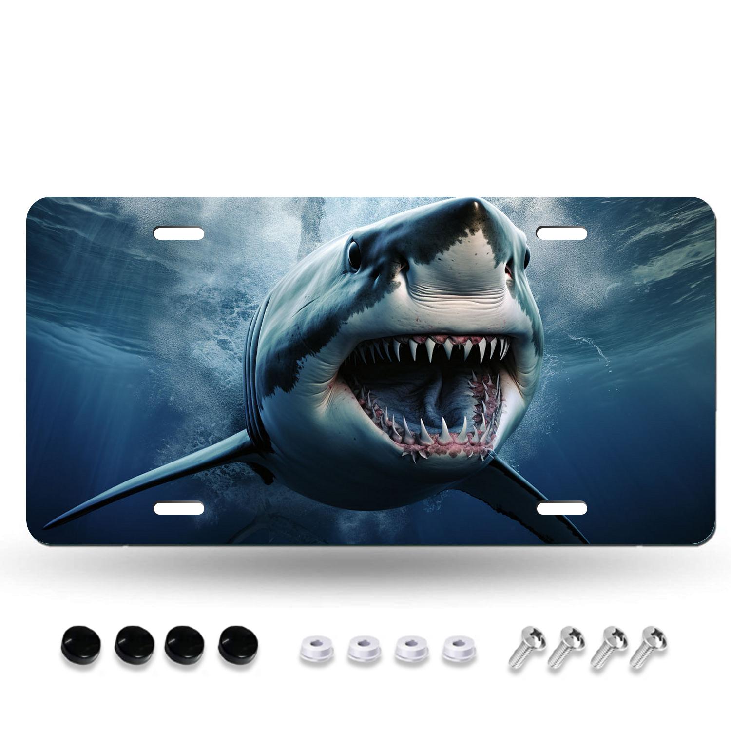 Shark Fish Ocean Sea creative Plate Cover, Decorative Aluminum Novelty ...