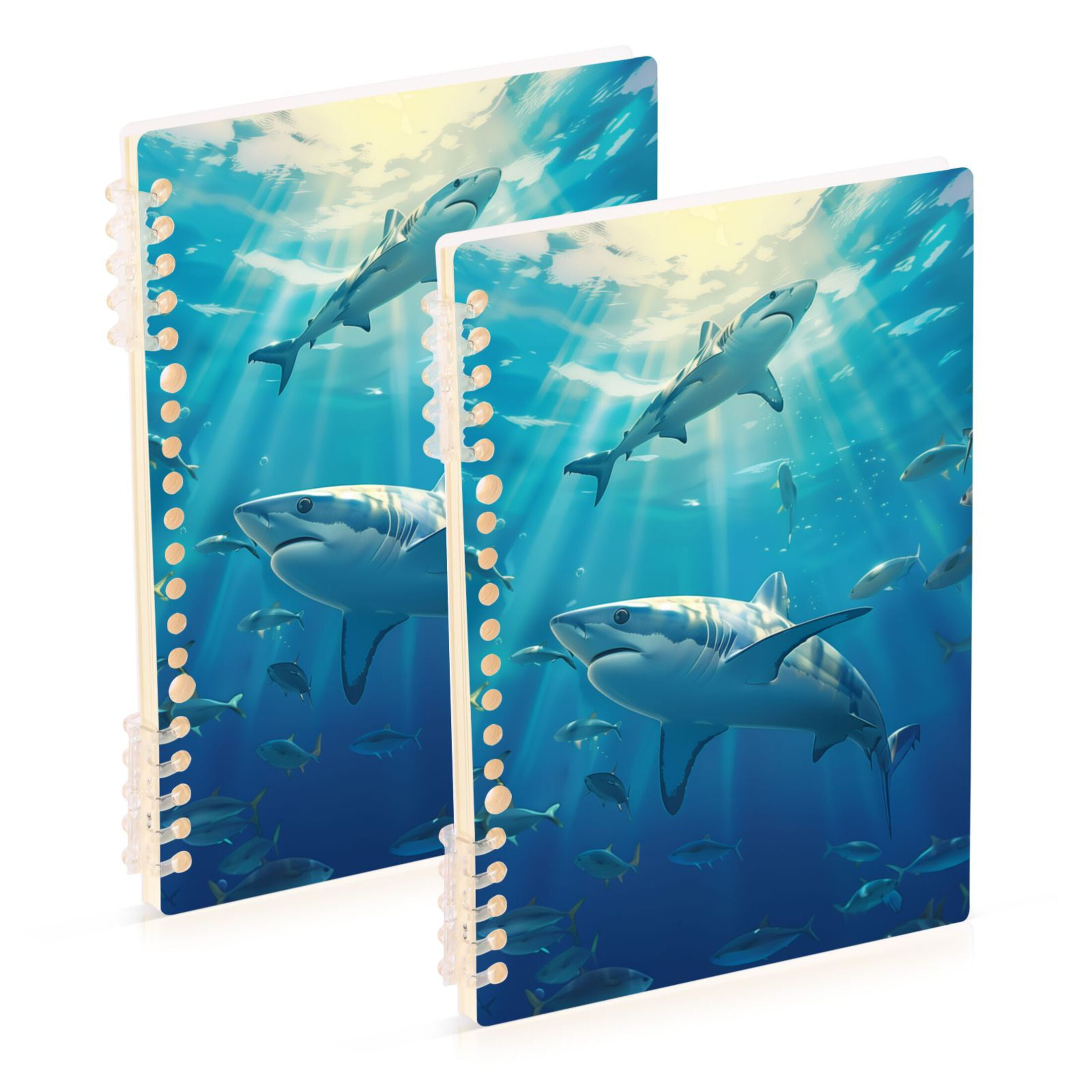Shark Fish Swimming Notebooks 2 Pcs 1-subject Journal 60 Sheets A5 ...