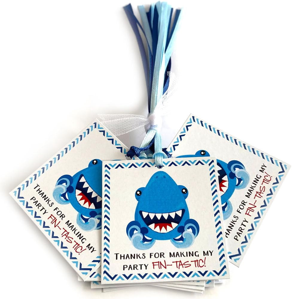 Shark Fish Thank You YPF5 Favor Tags by Adore By Nat - Children Kids ...