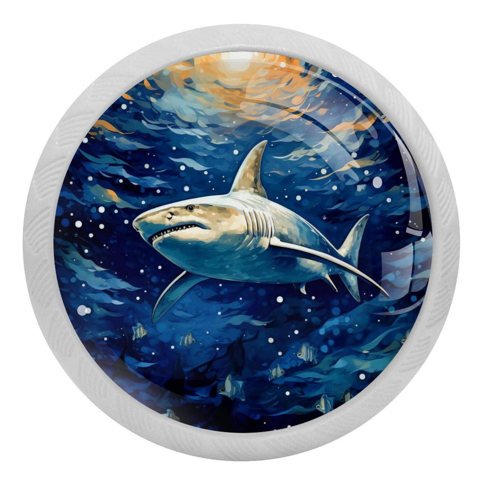 Shark Fluorescent Drawer Pulls: Round 4-Pack with Glow-in-the-Dark ...