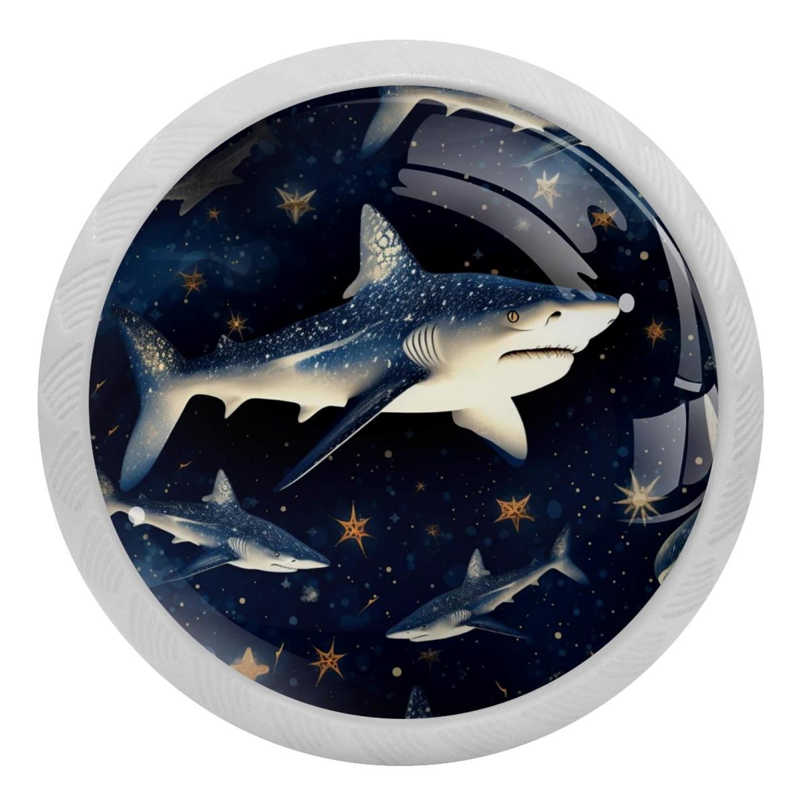 Shark Fluorescent Drawer Pulls with Screws - Round 4-Pack Glow-in-the ...