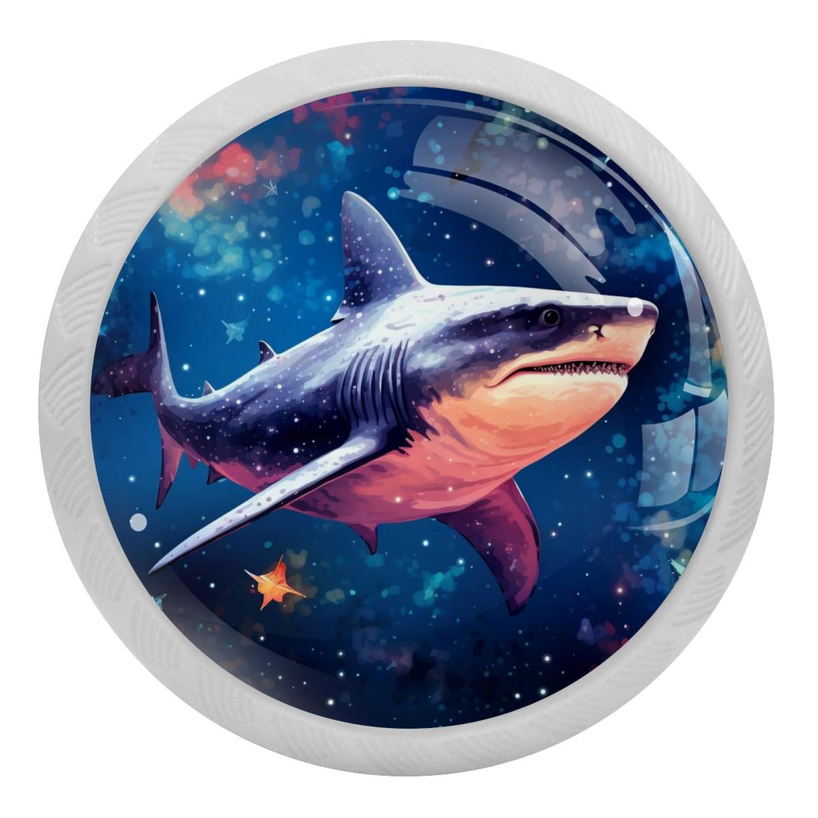 Shark Fluorescent Drawer Pulls with Screws: Round 4-Pack, Glow-in-the ...