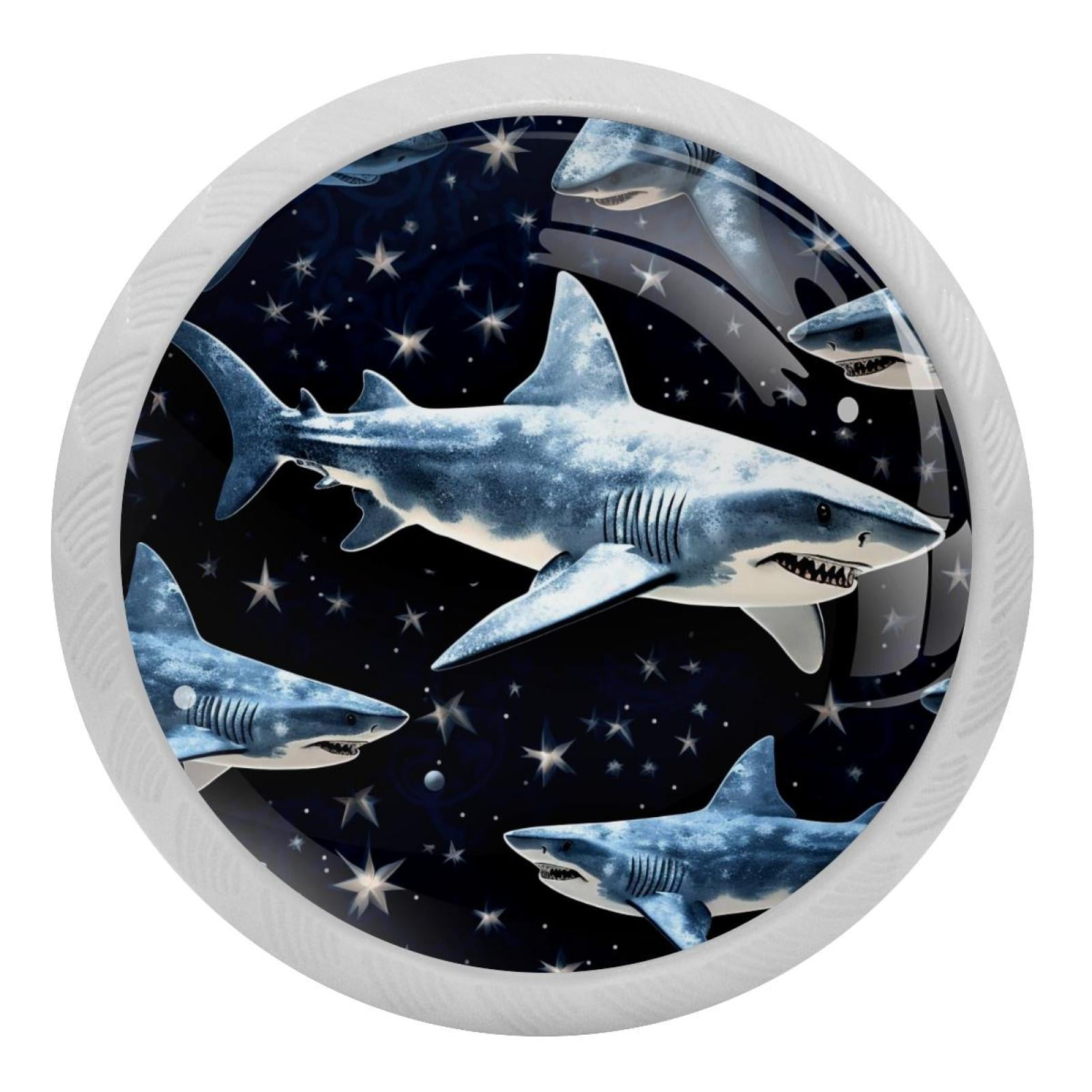Shark Fluorescent Drawer Pulls with Screws: Round 4-Pack Glow-in-the ...