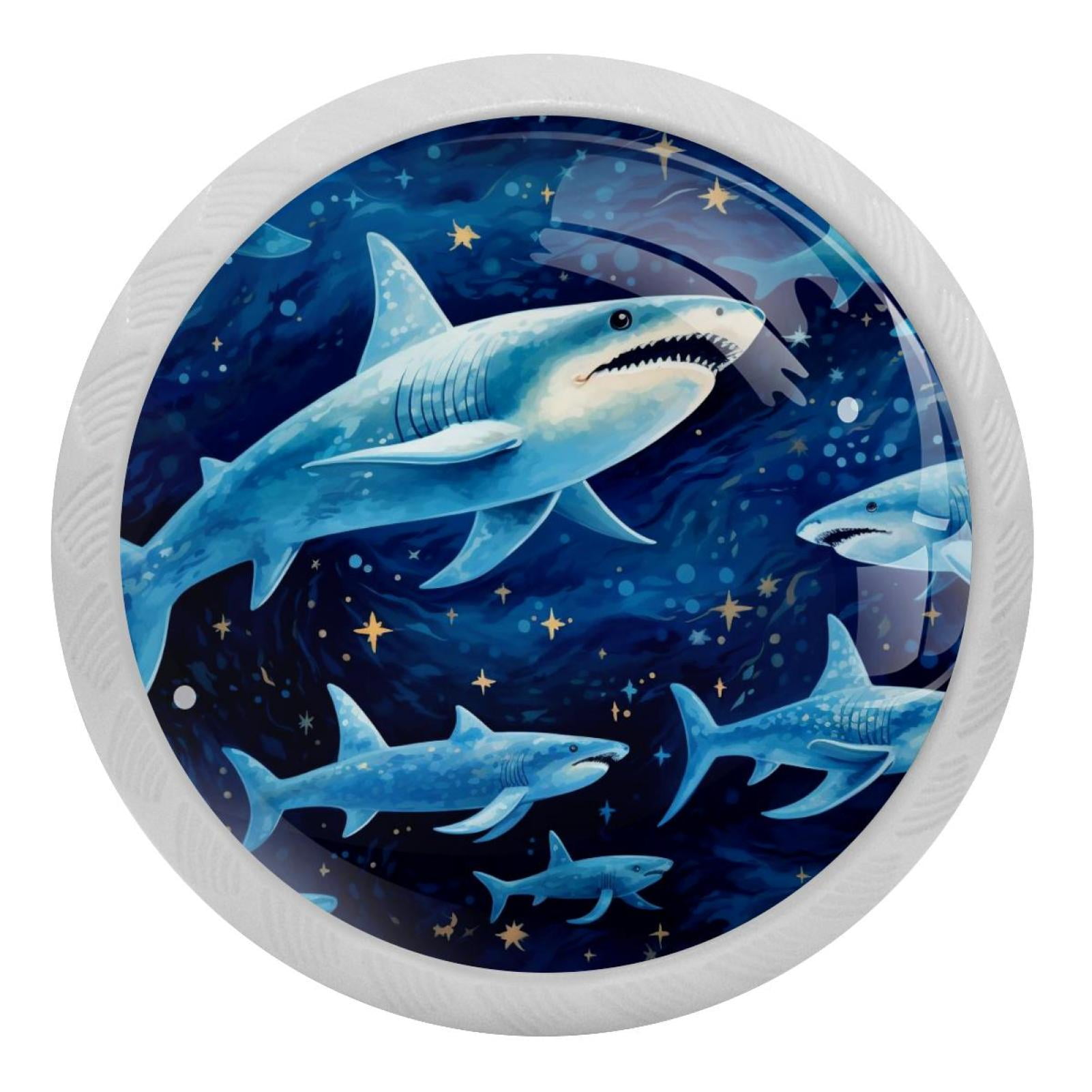 Shark Fluorescent Drawer Pulls with Screws: Round 4-Pack Glow-in-the ...