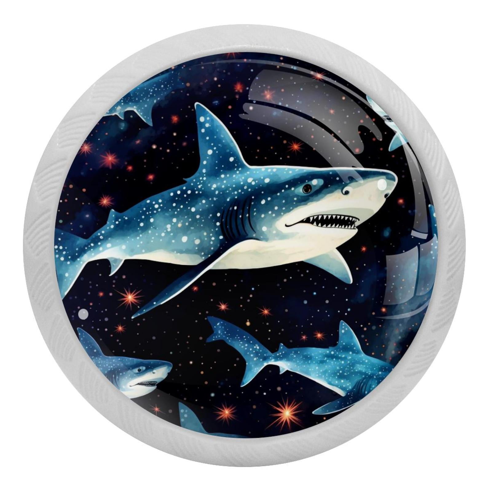 Shark Fluorescent Drawer Pulls with Screws: Round 4-Pack Glow-in-the ...