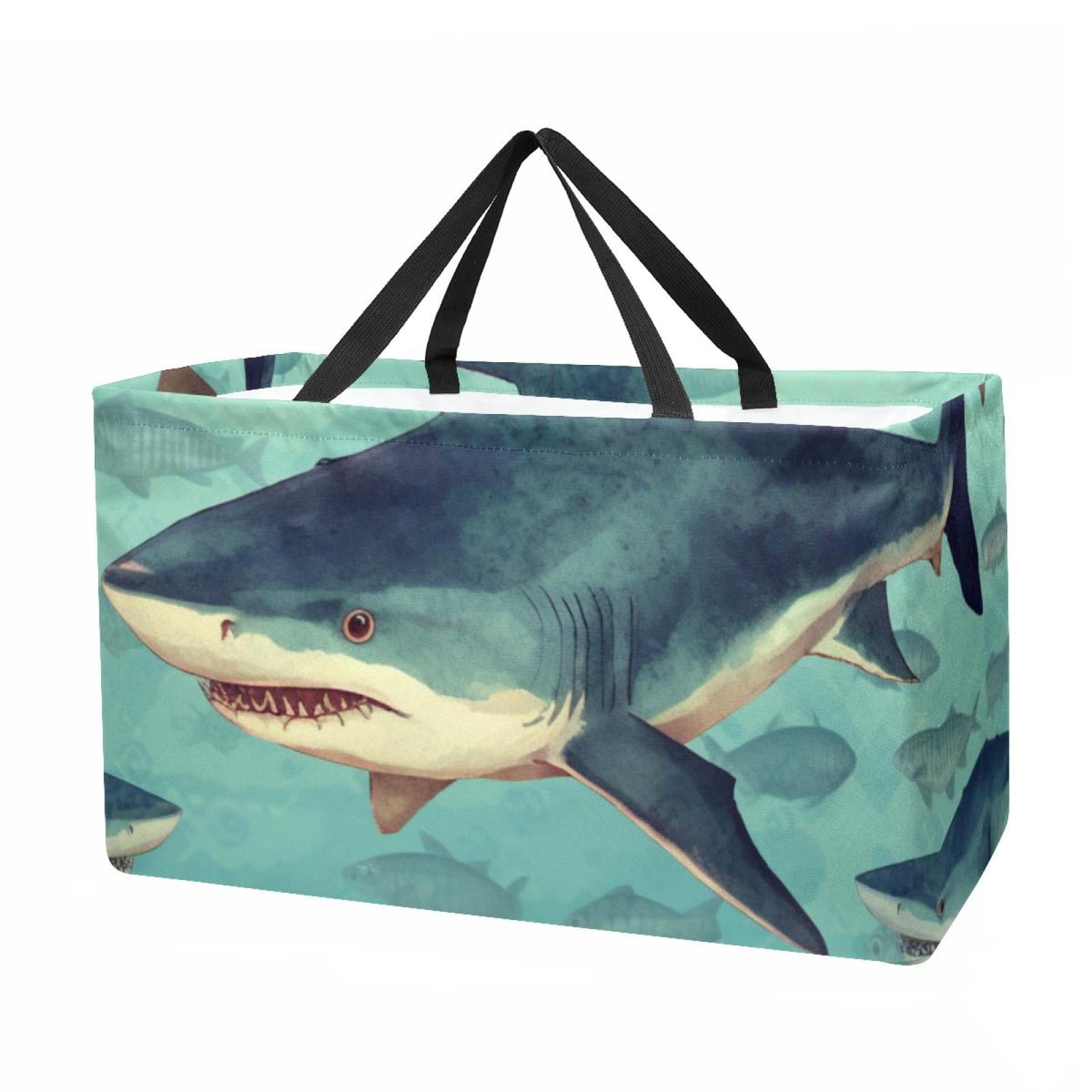 Shark Foldable Oxford Cloth Reusable Storage Basket Cube Organizer ...