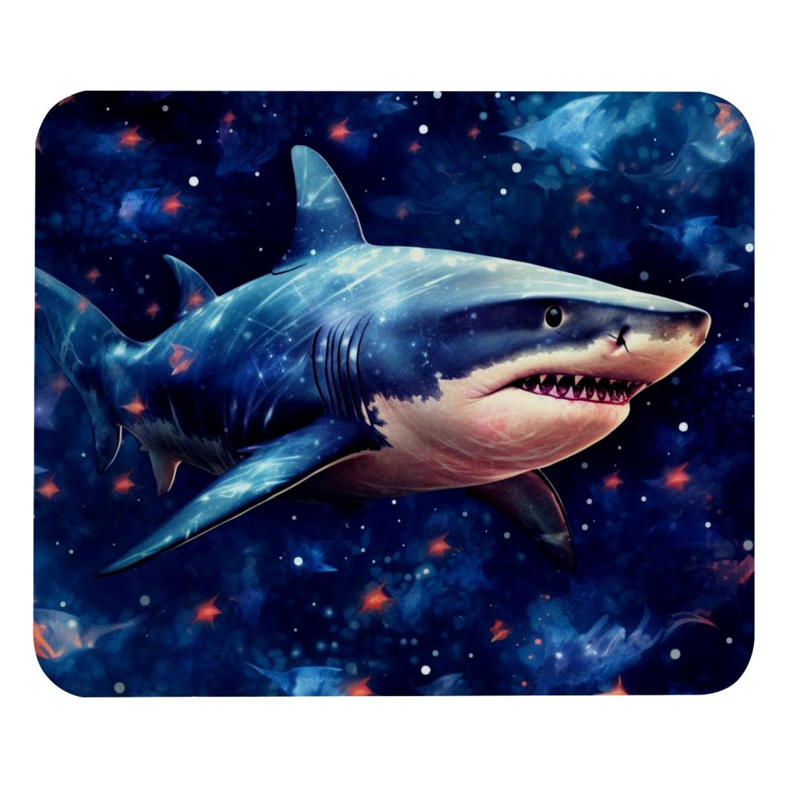 Shark Gaming Mouse Pad Desk Mat, Square 8.3x9.8 Inch Non-Slip Rubber ...
