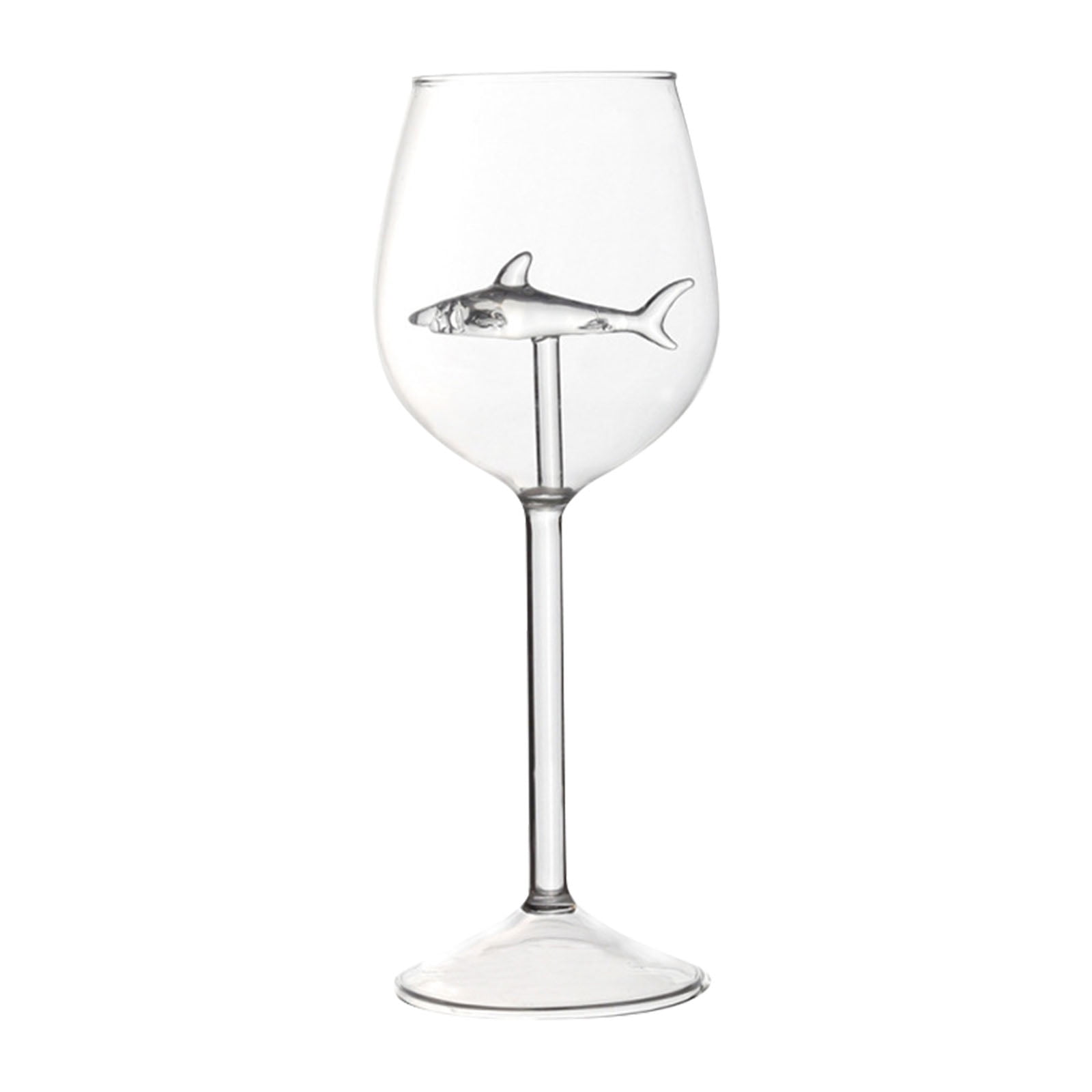 Shark Glass with Shark Inside,10oz Stemmed Drinking Goblet, Juice Glass ...