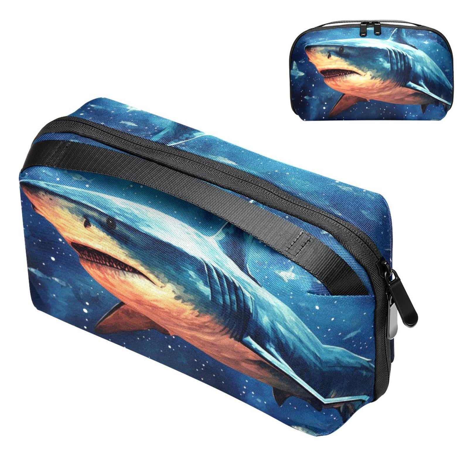 Shark Hard Drive and Cord Storage Organizer PC Case, Waterproof Oxford ...