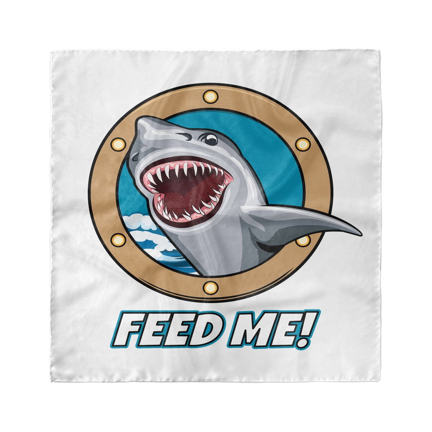 Shark Head Scarf, Feed Me Words Shark, Head Wrap, 3 Sizes, by Ambesonne ...