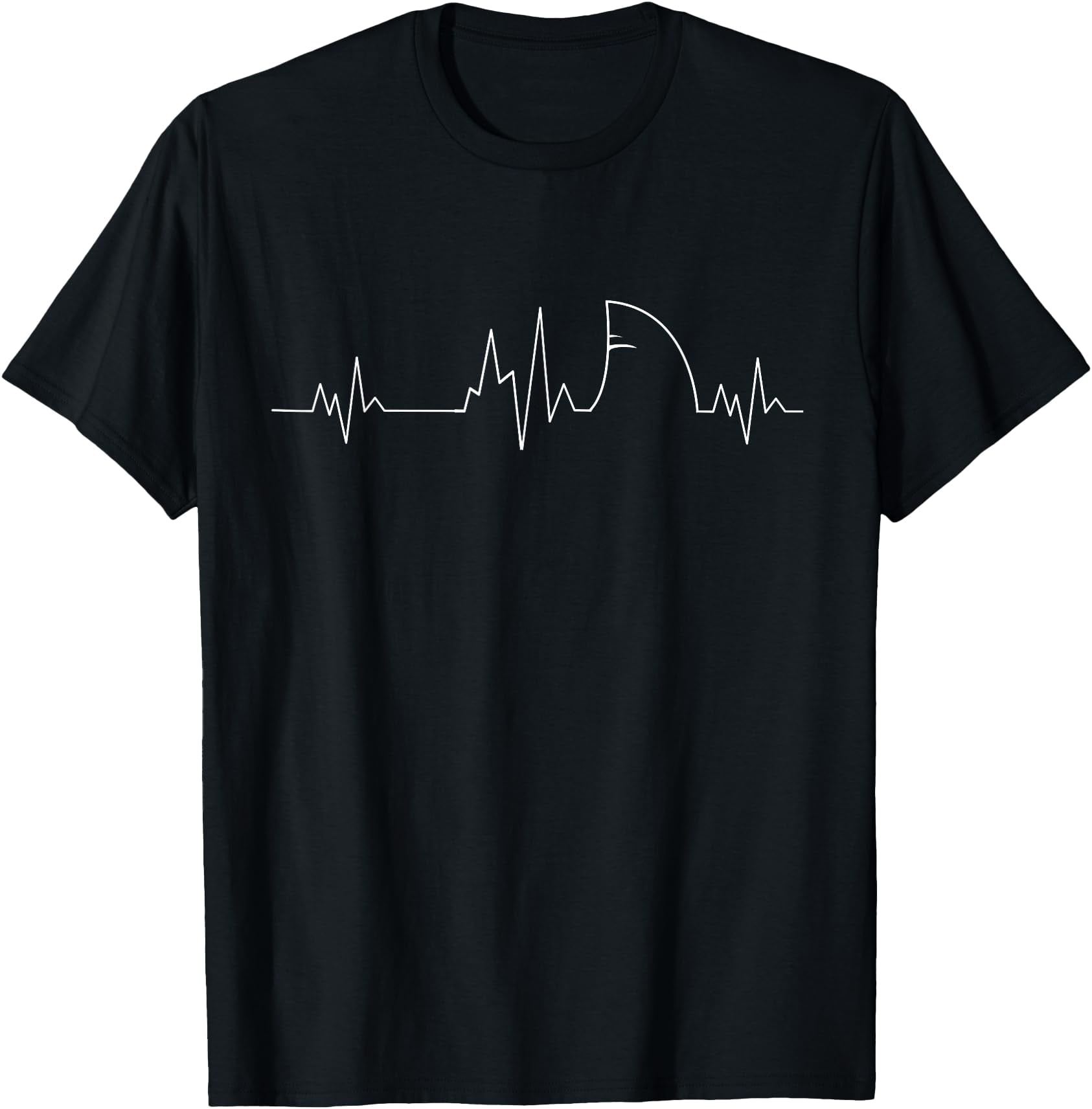 Shark Heartbeat EKG Funny Fish Fin Pulse Ocean Animal Lovers Softstyle ...