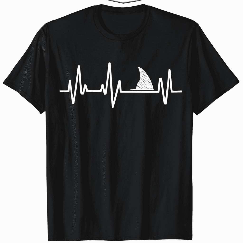 Shark Heartbeat EKG Shark Heart Great White Shark Men Women T-Shirt ...