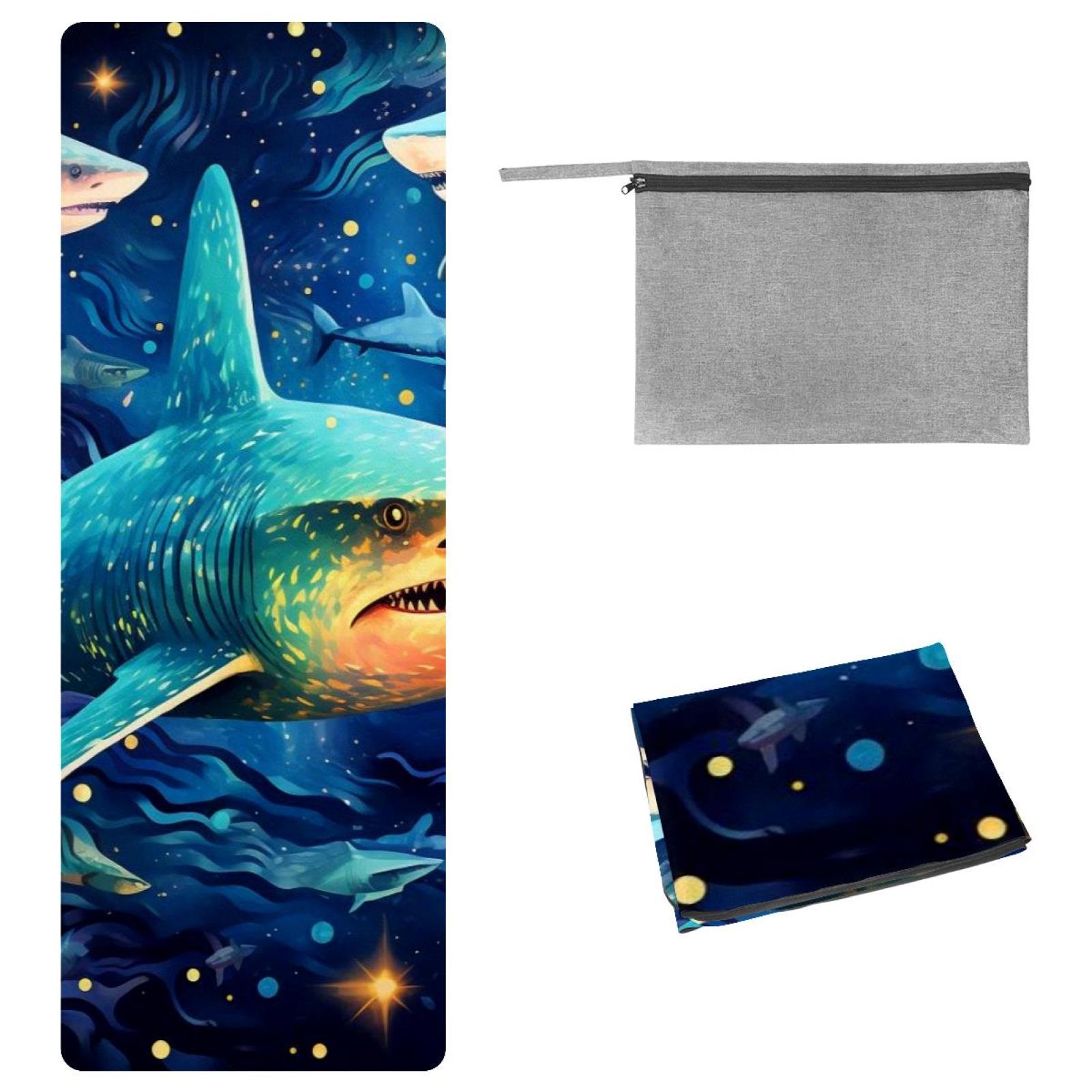 Shark Hot Yoga Mat Towel with Storage Bag, 72.8"x26.8", Suitable for ...