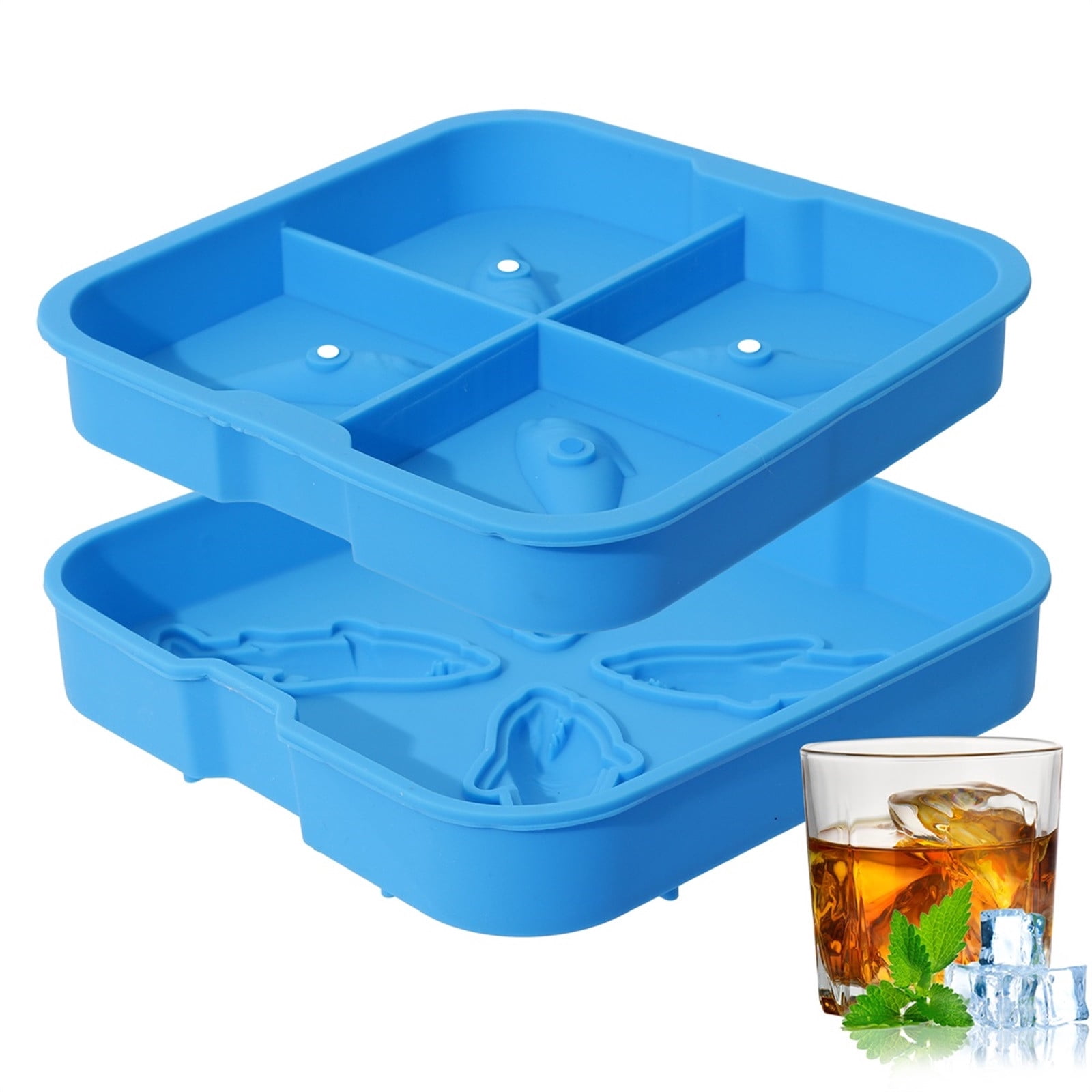 Shark Ice Mold, Silicone Ice Cube Tray for Drinks, Fun Shaped Ice Maker ...