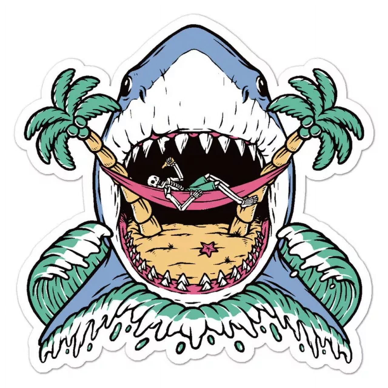 Shark Jaws Hammock Sticker Indoor Outdoor Phone Decal Water Bottle ...