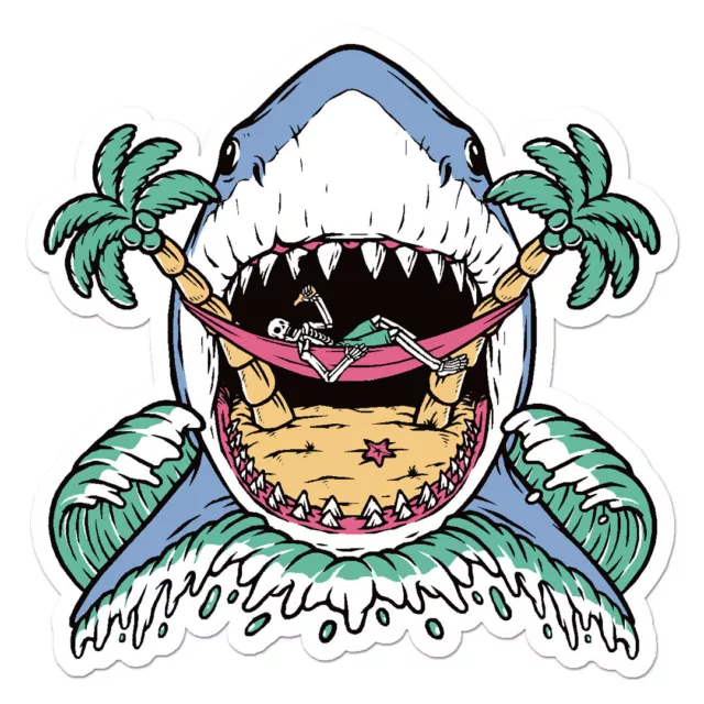 Shark Jaws Hammock Sticker Phone Decal Water Bottle Stickers Car Decals ...