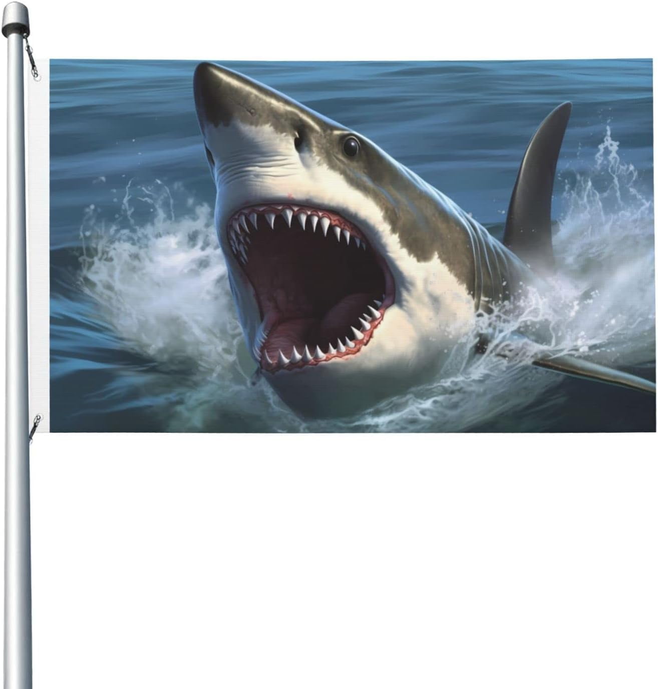 Shark Jumping Out of Water Flag 3x5 ft Foot,Garden Yard House Flags ...