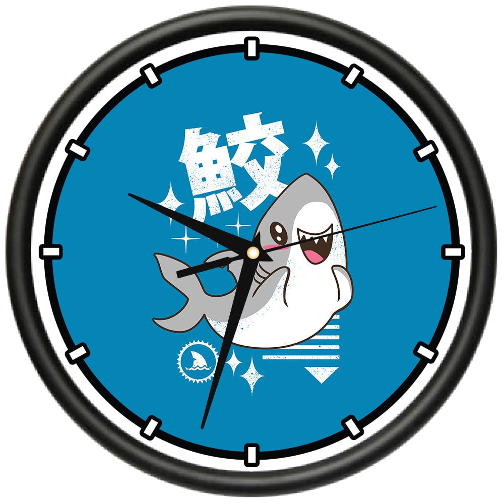 Shark Kawaii Design Wall Clock | Precision Quartz Movement | Décor For ...