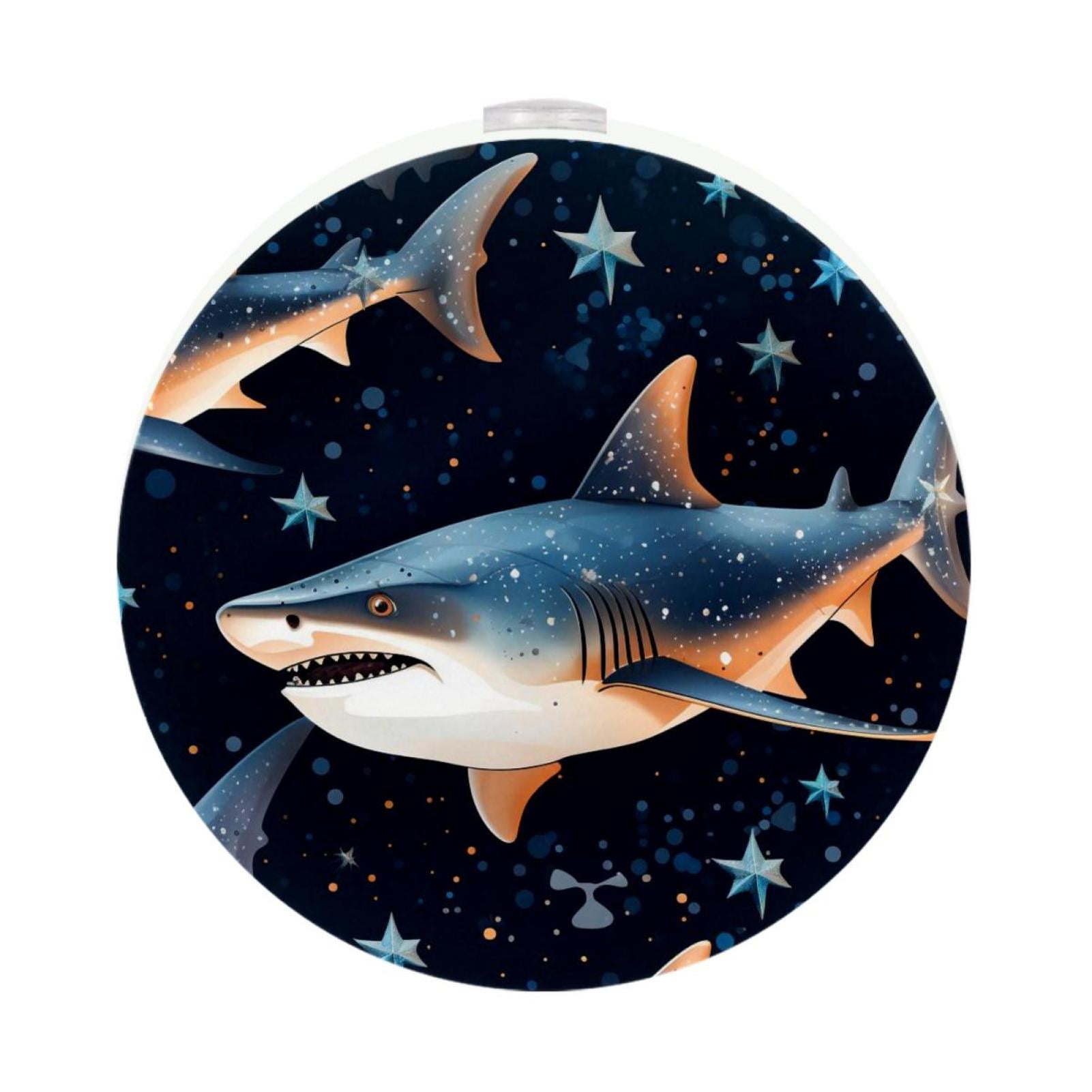 Shark LED Round Night Light - 2 Pack, Plug-in Motion Sensor Wall Lamp ...